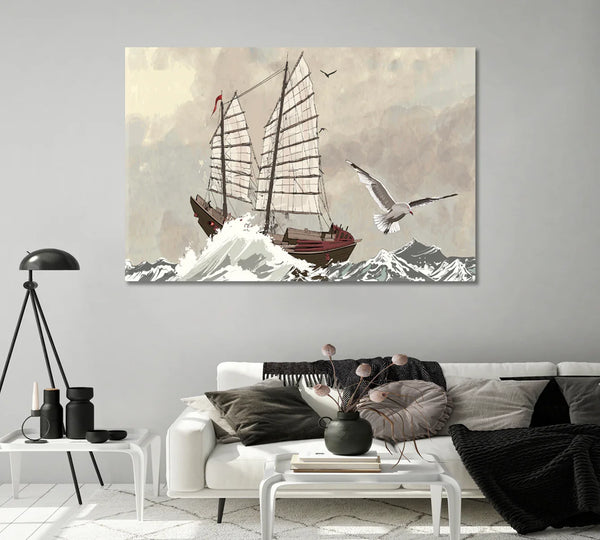 Buy Old Sailing Ship Canvas Interior Design - Premium Quality Wall Art ...